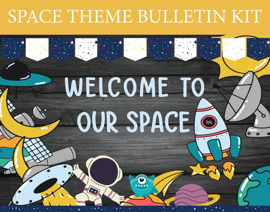 Space Themed Bulletin Board Home School Bulletin Board Galaxy Theme ...
