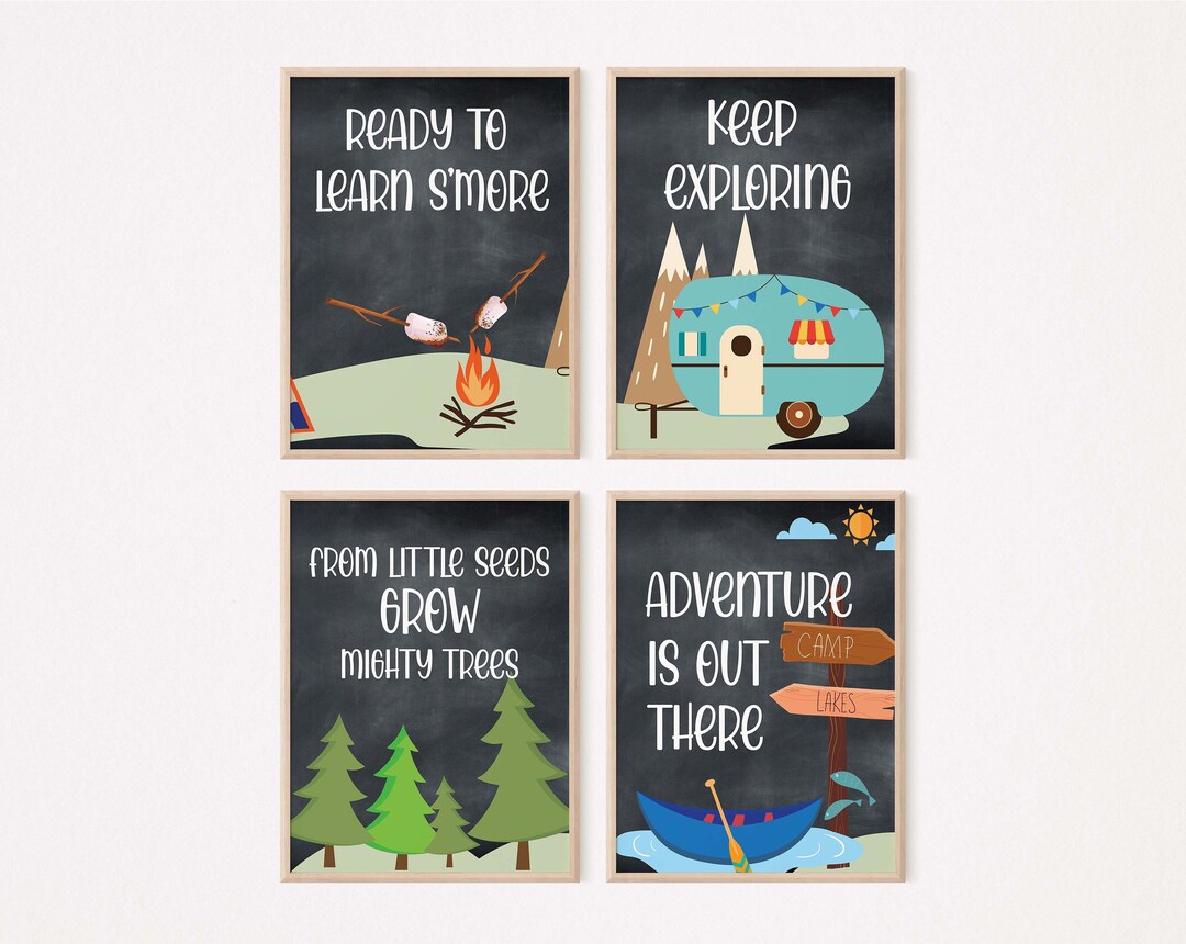 Printable Motivational Posters Growth Mindset Posters Camping Theme ...