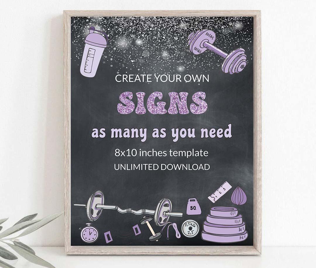 Editable First Birthday One Strong Girl Custom Sign Template 1st Girl ...