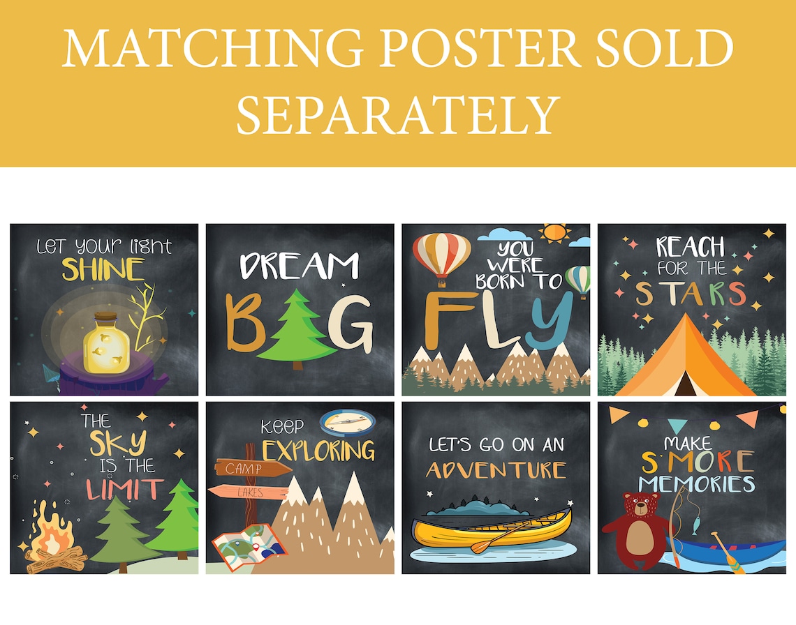 Camping Themed Bulletin Board Kit Home School Decor Woodland Outdoor ...