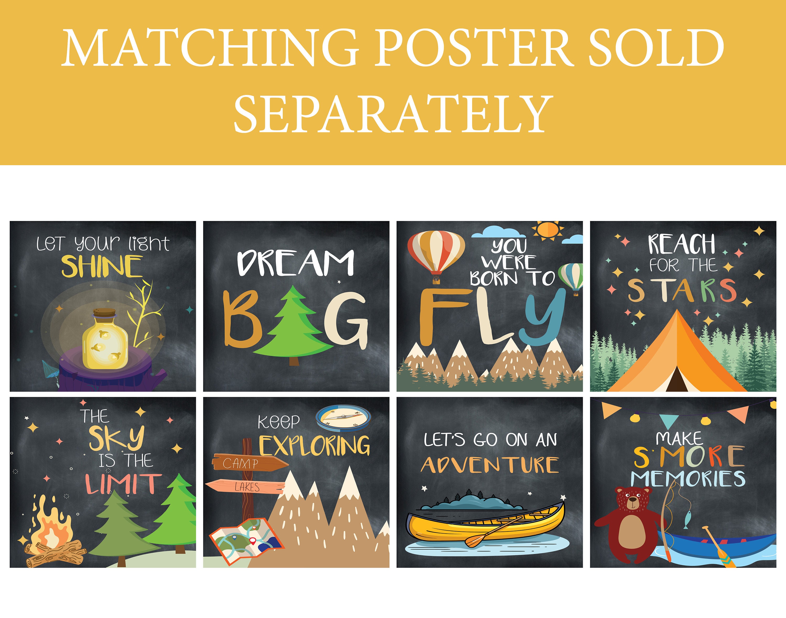 Camping Themed Bulletin Board Kit Home School Decor Woodland Outdoor ...