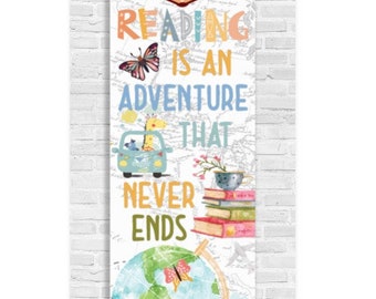 Reading is an Adventure That Never Ends Poster - Etsy