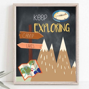 Classroom Motivational Posters Growth Mindset Posters Camping Theme ...