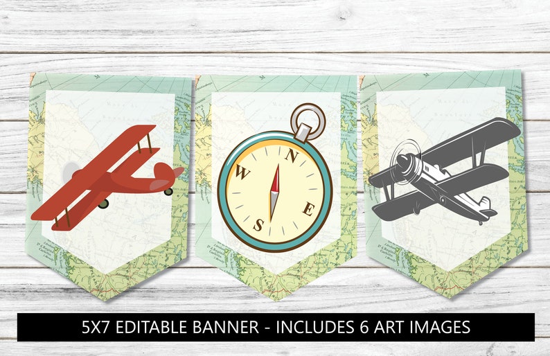 Editable Map Banner Printable Adventure Awaits Sign Classroom Banner ...