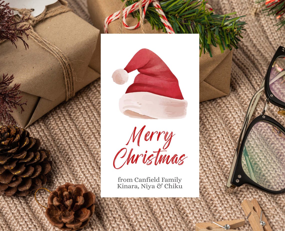 Editable Christmas Gift Tag Holiday Personalized Favor Tag Template ...