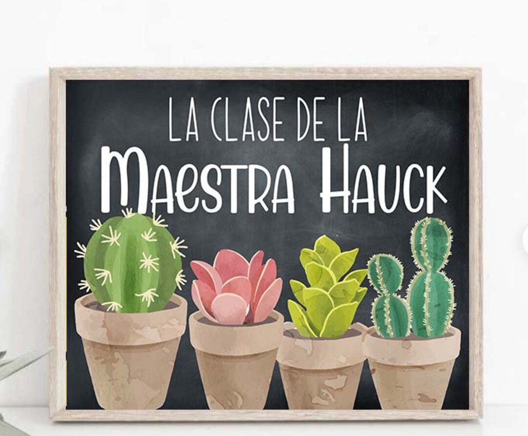 Cute Spanish Teacher Classroom Door Sign, Classroom Decor Custom ...