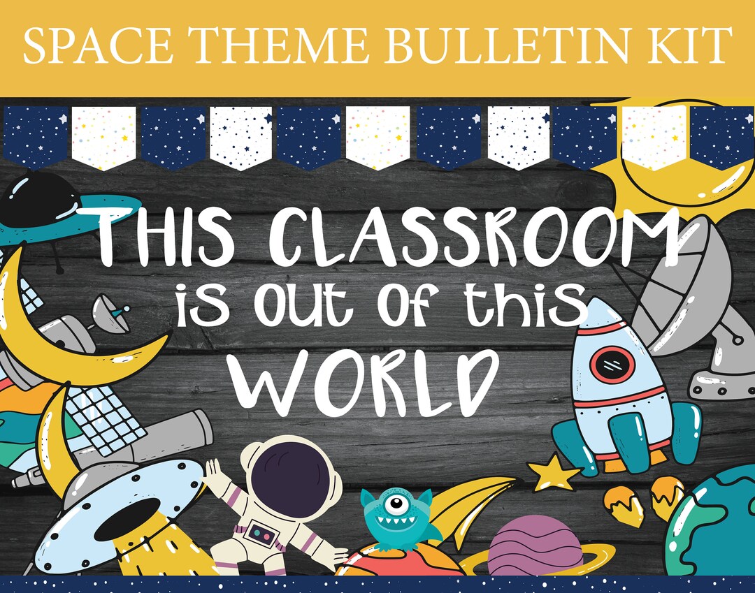 Space Themed Bulletin Board Home School Bulletin Board Galaxy Theme ...