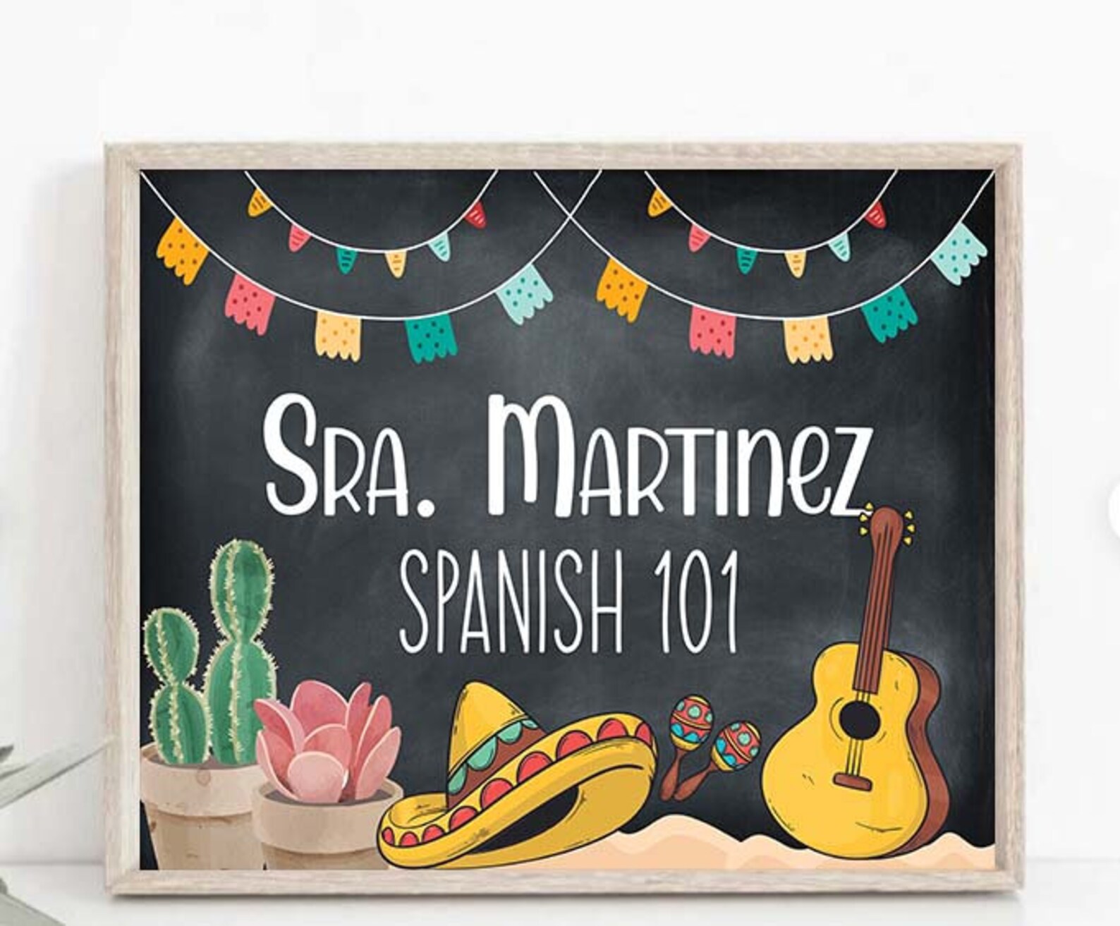 PRINTABLE Editable Spanish Teacher Door Sign Custom Spanish Teacher ...