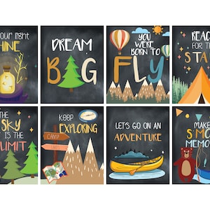 Classroom Motivational Posters Growth Mindset Posters Camping Theme ...