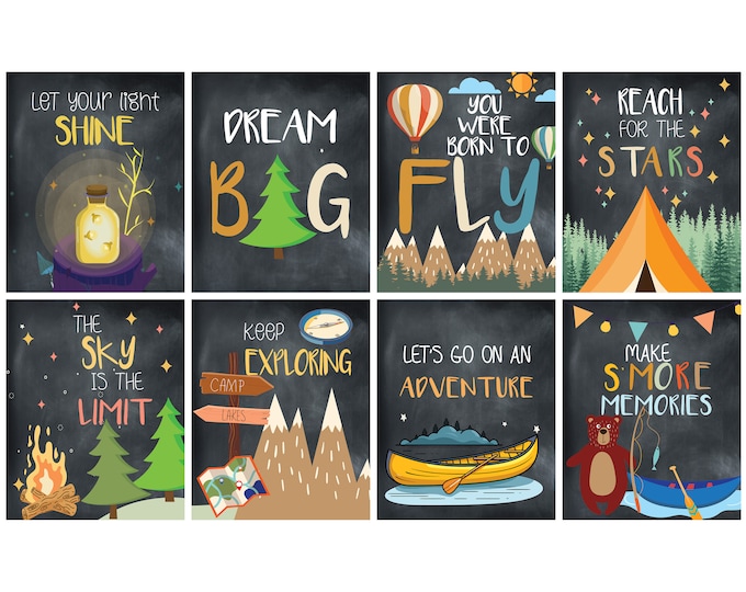 Printable Motivational Posters, Growth Mindset Posters, Camping Theme ...