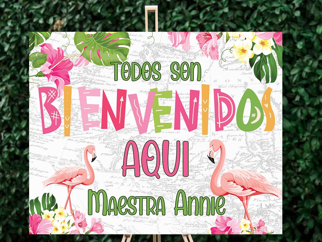 Spanish Teacher Classroom Door Sign Bienvenidos Classroom Decor Custom ...