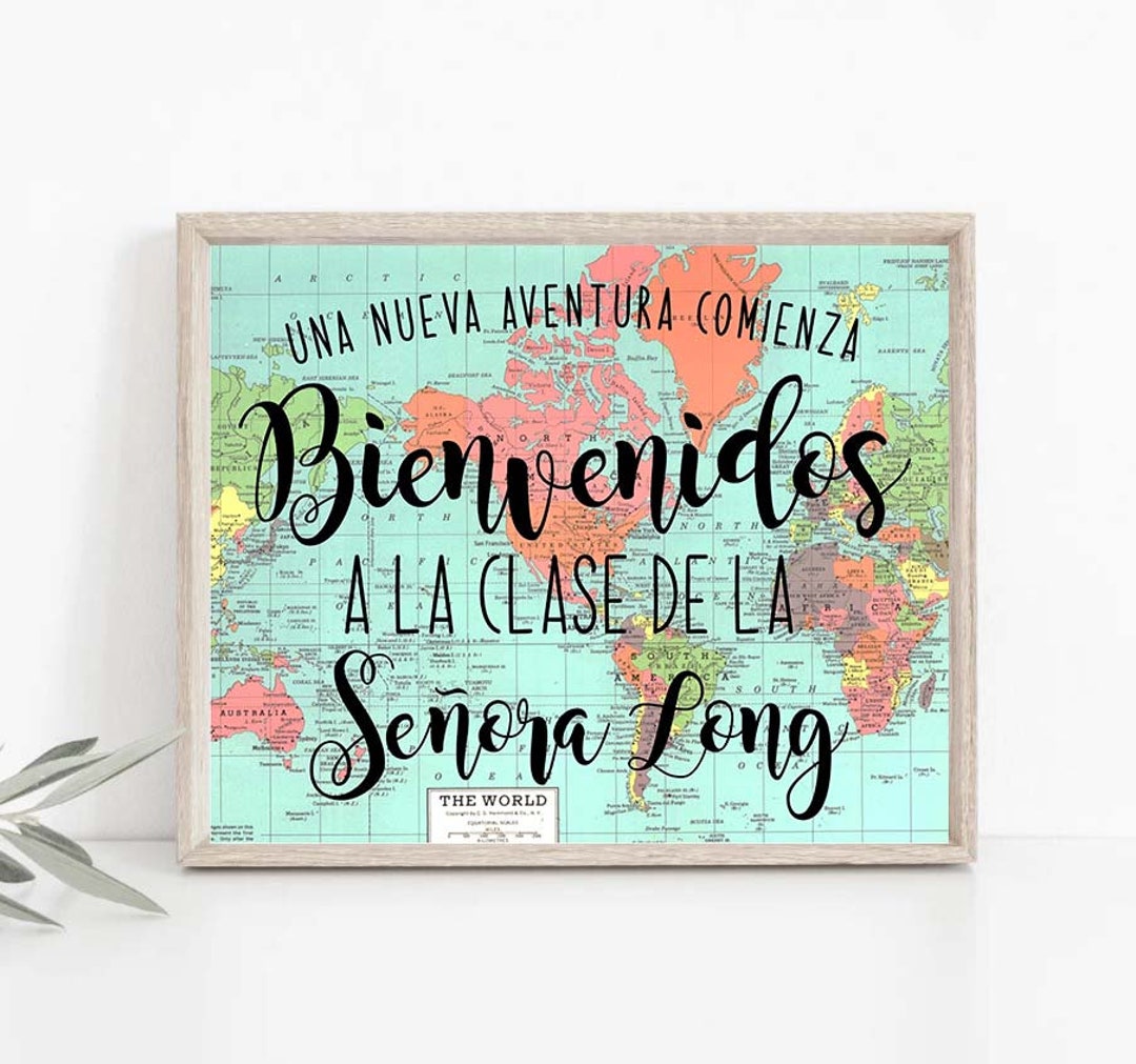 Spanish Teacher Classroom Door Sign, Bienvenidos Classroom Decor Custom ...