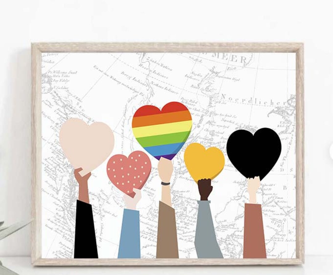 Equality, Kindness Matters, Diversity Hands Poster, Peace, Humankind ...