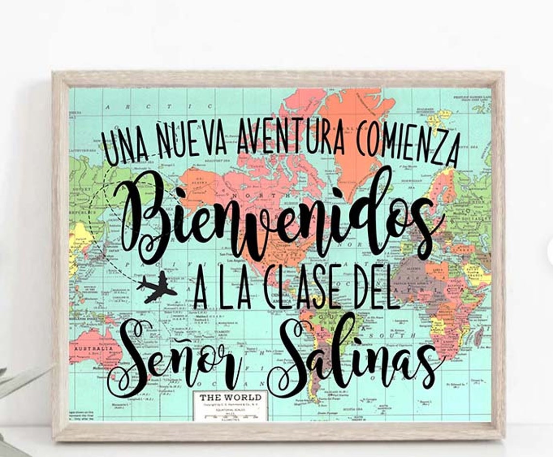 Spanish Teacher Classroom Door Sign Bienvenidos Classroom - Etsy