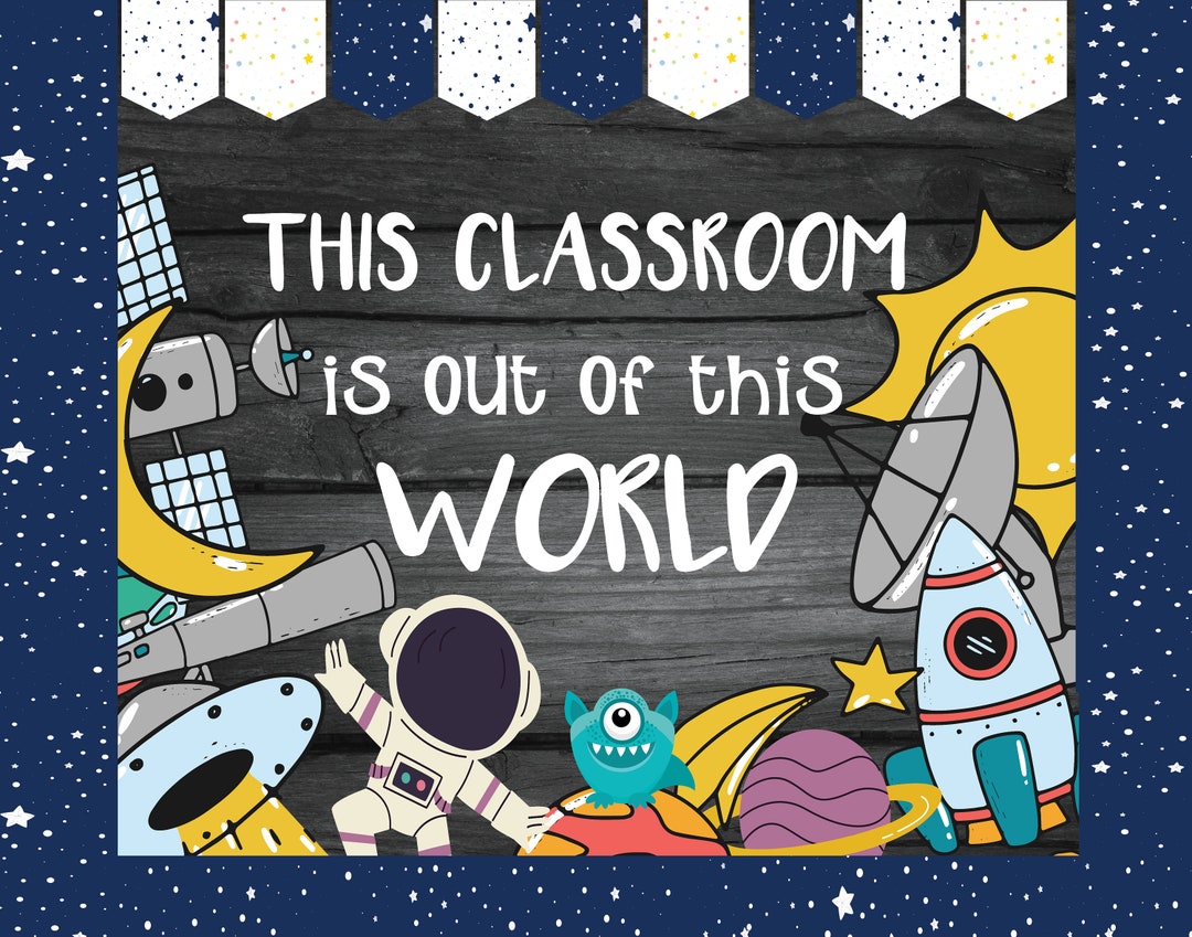 Space Themed Bulletin Board Home School Bulletin Board Galaxy Theme ...
