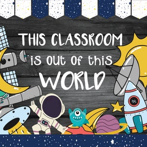 Space Themed Bulletin Board Home School Bulletin Board Galaxy Theme ...