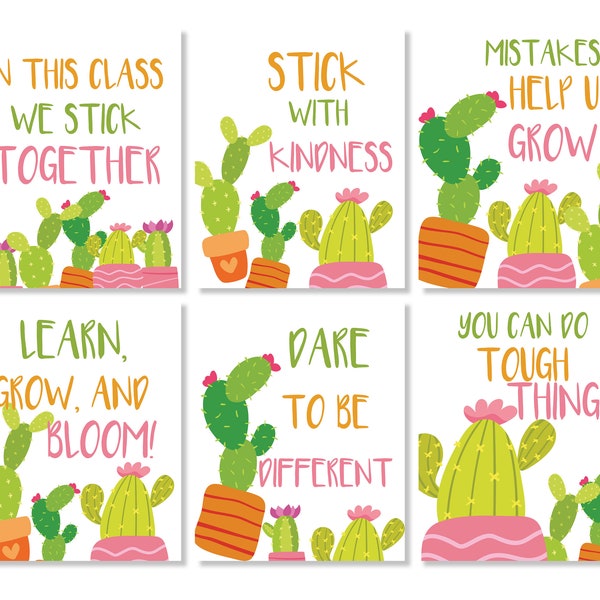 Cactus Classroom Decor - Etsy