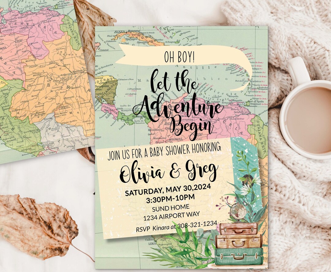Adventure Awaits Baby Shower, Travel Themed Baby Sprinkle Airplane ...