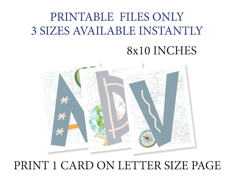 Adventure Awaits Bulletin Cutouts Printable Travel Classroom Bulletin ...