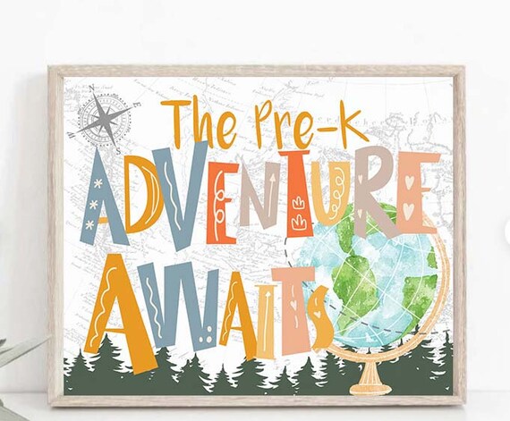 Pre K Welcome to Classroom Door Sign World Map Adventure - Etsy