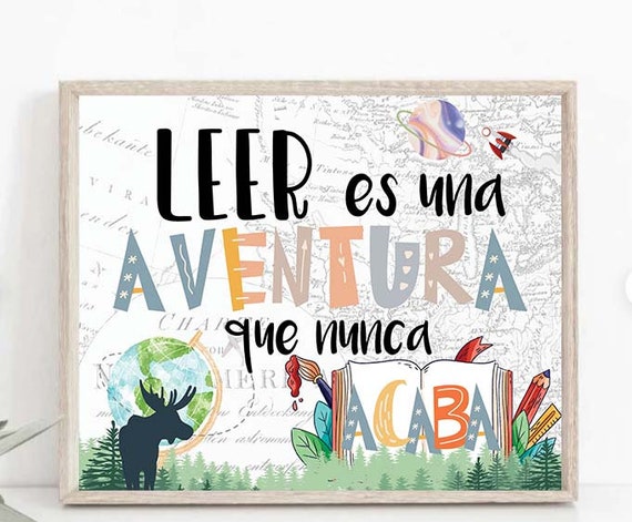 Spanish Reading Printable Poster Classroom Reading Nook - Etsy