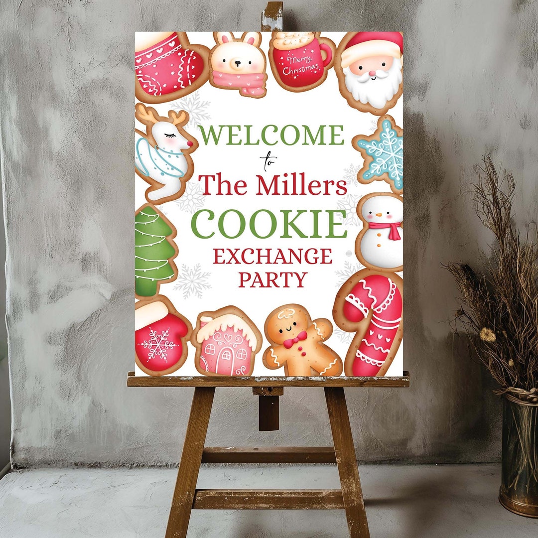 Editable Cookie Exchange Welcome Sign Cookie Swap Welcome Sign Cookies ...
