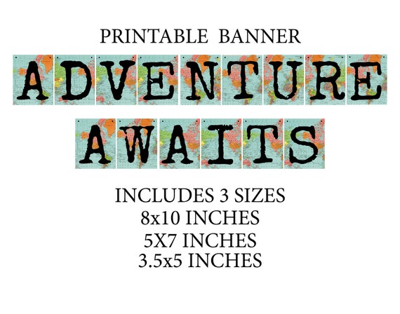 Adventure Awaits Banner Printable Classroom Banners Geography - Etsy