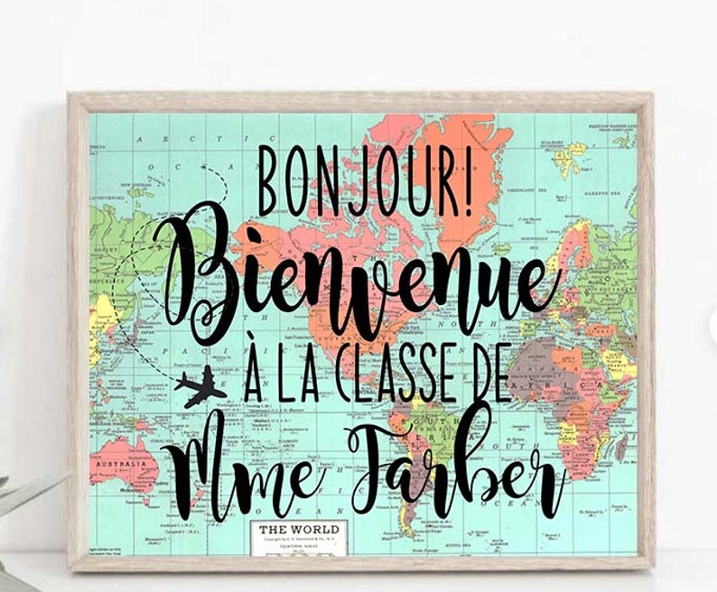 French Teacher Classroom Door Sign Bienvenue Classroom Sign - Etsy Canada