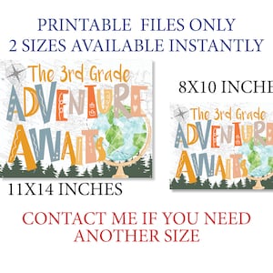 3rd Grade Welcome to Classroom Door Sign World Map Adventure Themed ...