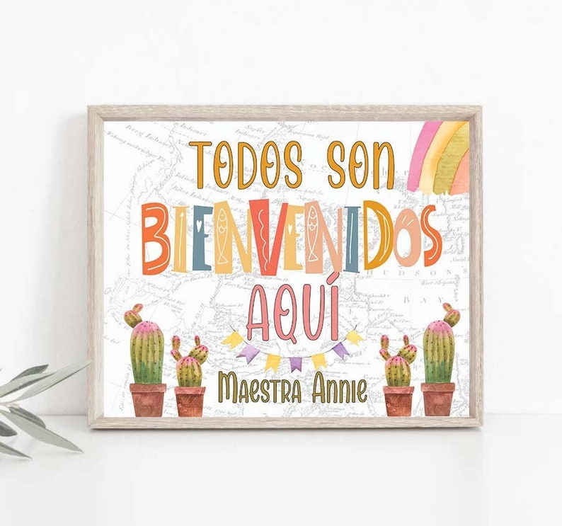 Spanish Teacher Classroom Door Sign Bienvenidos Classroom - Etsy