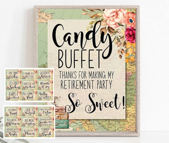 Candy Table Quotes NEW Retirement Party Signs, Retirement Printable