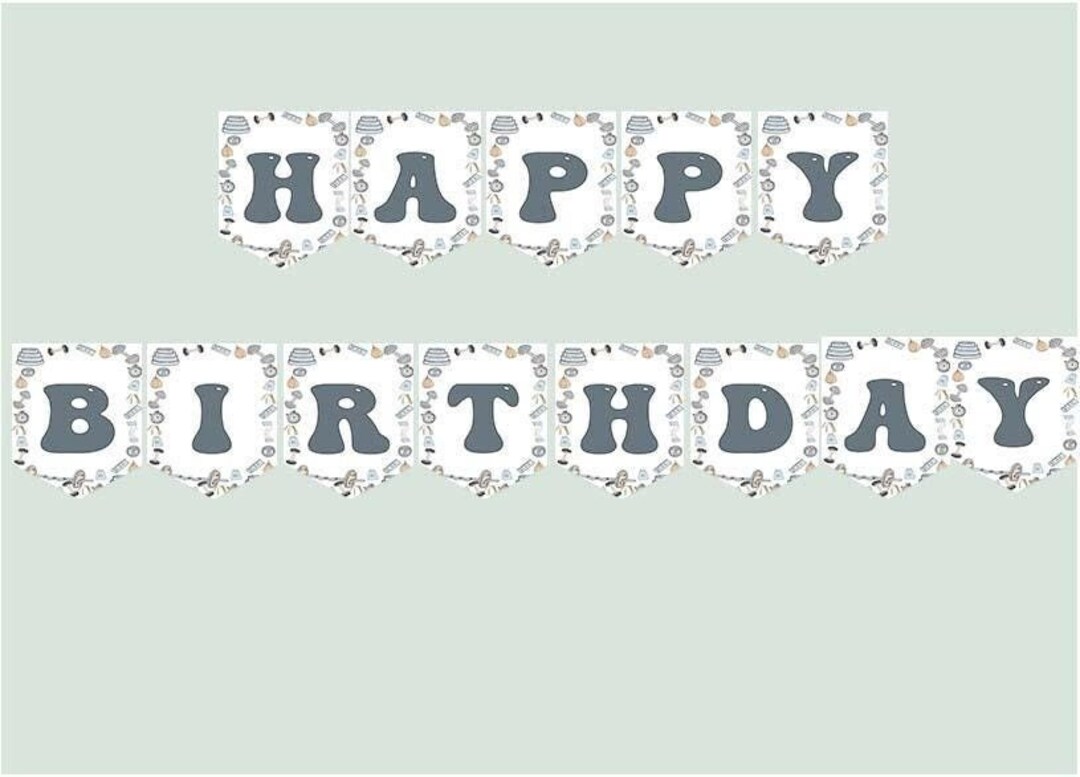 Printable Happy Birthday Banner One Strong Boy Party Signs 1st Boy ...