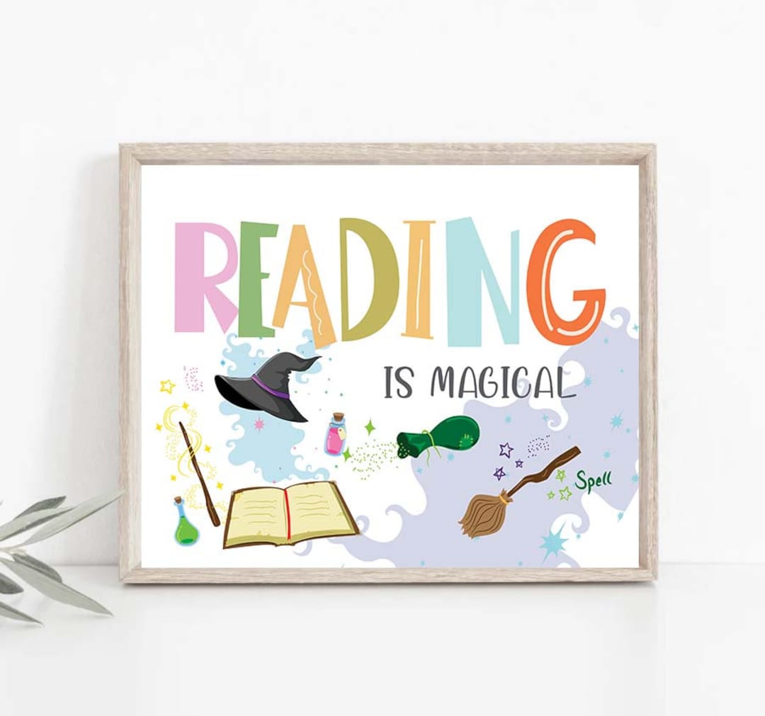 Reading is Magical Printable Poster Classroom Reading Nook Reading ...
