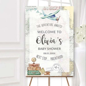 Editable Airplane Baby Shower Bundle Baby Landing Soon Invite Adventure ...