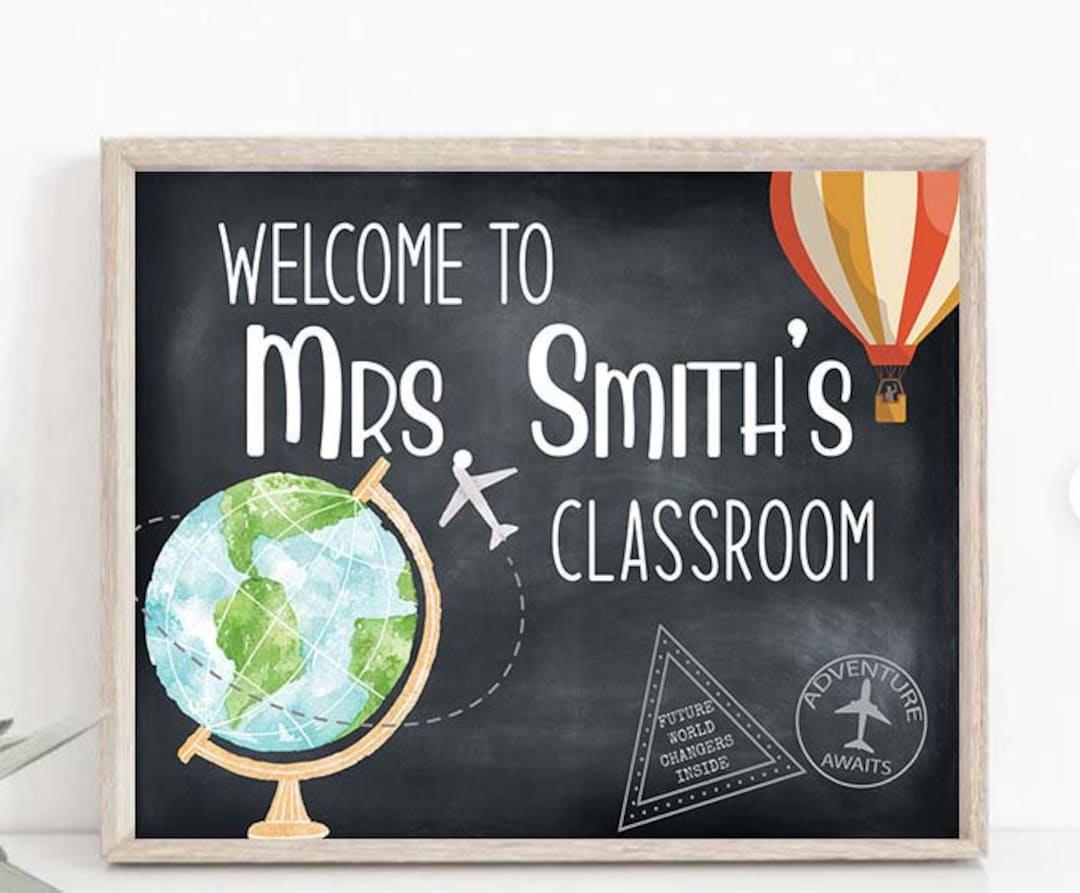 Teacher Classroom Door Sign Global Classroom Decor Custom - Etsy