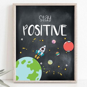 Space Themed Classroom Motivational Positive Printable Wall Art ...