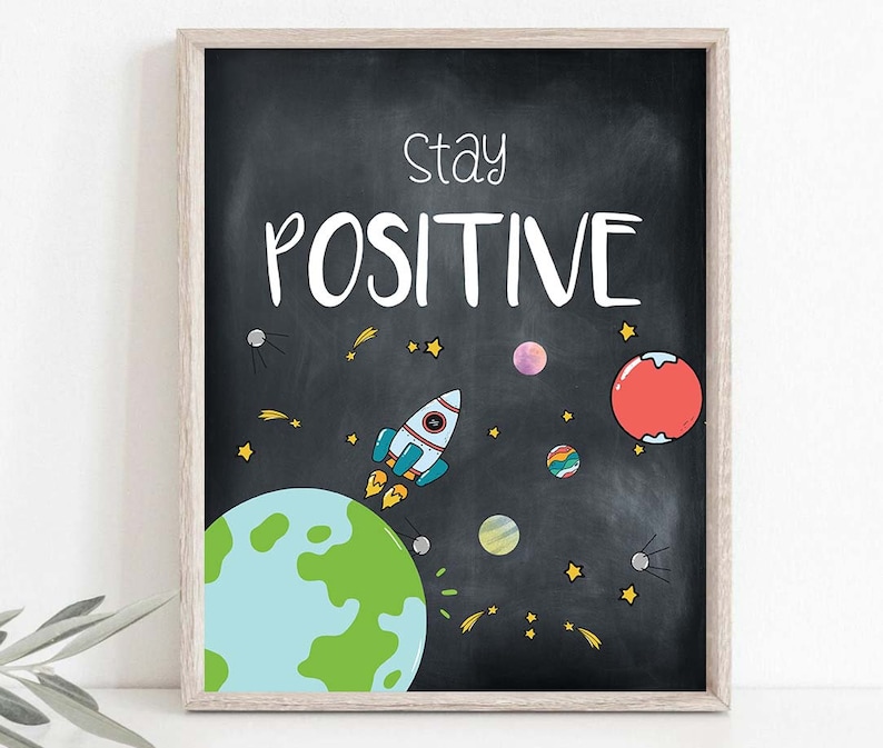 Space Themed Classroom Motivational Positive Printable Wall - Etsy