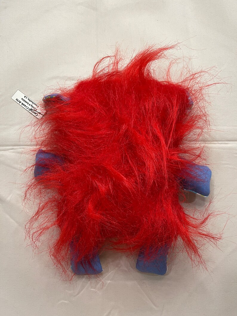 Softie Monster Doll Plushie Shades of Red Huggable Faux Fur Hiding ...