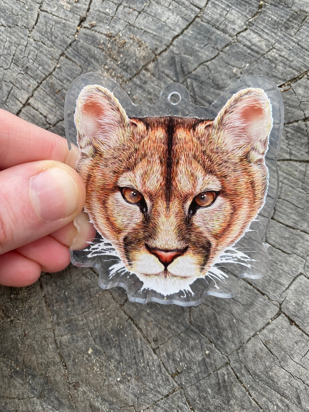 Double Sided Mountain Lion Keychain Mountain Lion Cat Keychain Nature ...