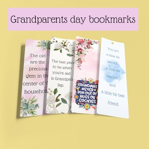 Grandparents Day Bookmark Set: Floral Quotes (digital Download) - Etsy