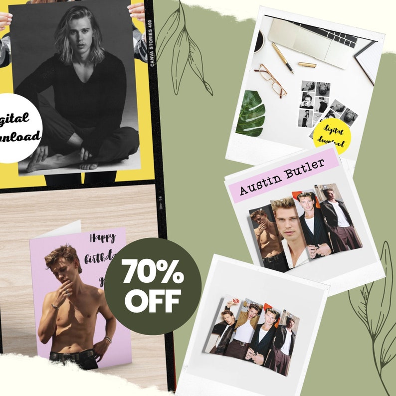 Austin Butler Set Poster, Photo Collage, Happy Birthday Card, Bookmarks ...
