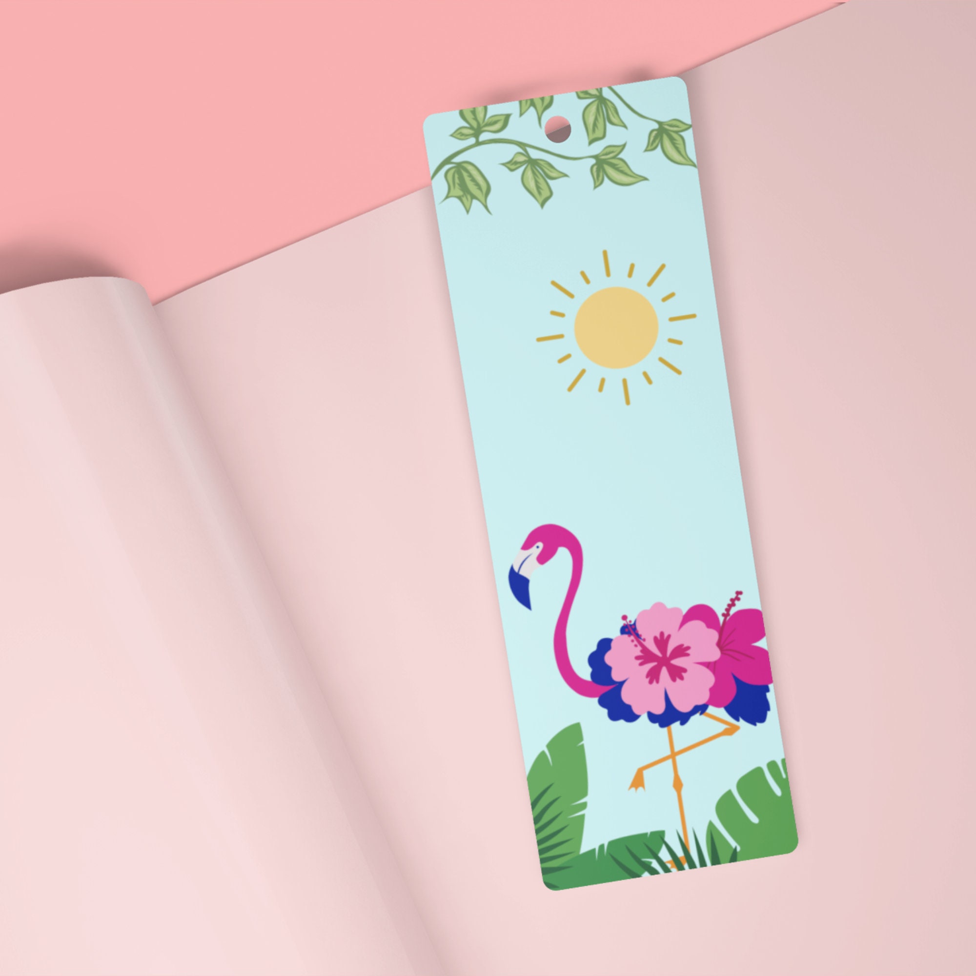 Flamingo Bookmark Printable, Pink Flamingo Bookmark, Flamingo Digital ...