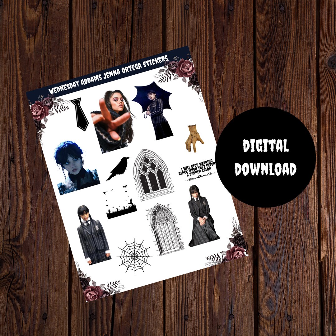 Wednesday Addams Jenna Ortega Stickers Printable - Etsy