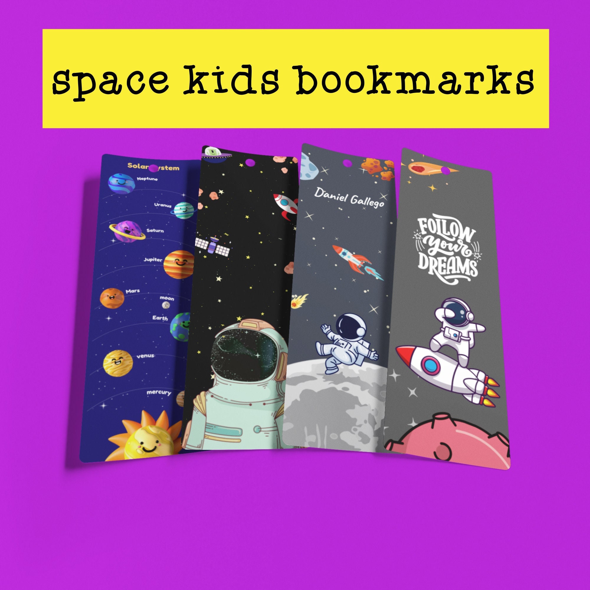 Blue 3d Solar System Planets Kids Bookmark, Printable Space Bookmarks ...