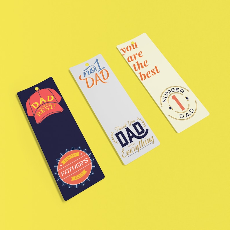 Set of 6 Printable Bookmarks Father Day, Fathers Day Gift, Fathers Day ...