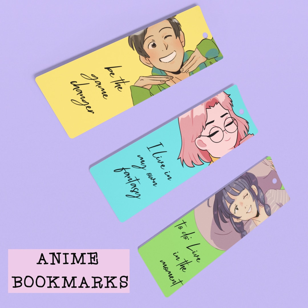 Anime Bookmark Digital Download, Manga Printable Bookmark Set of 6 - Etsy