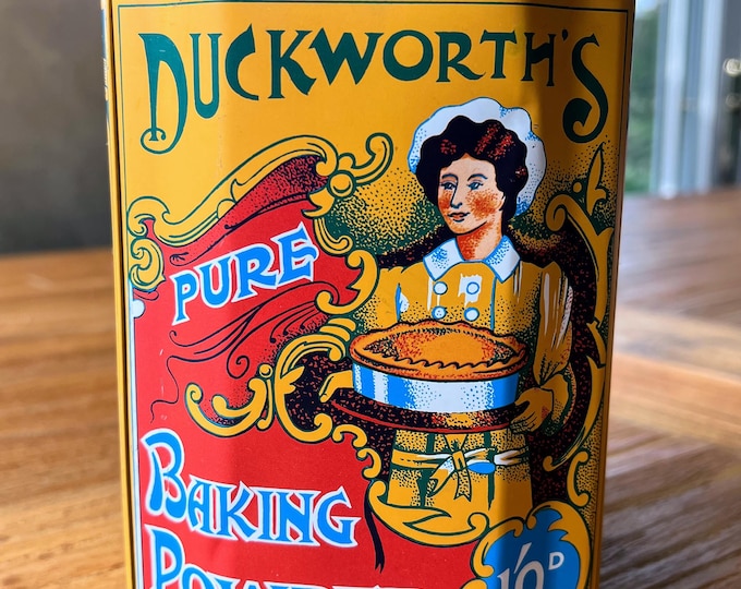 Vintage Canister Duckworth's Pure Baking Powder Tin Collectible Kitchen ...