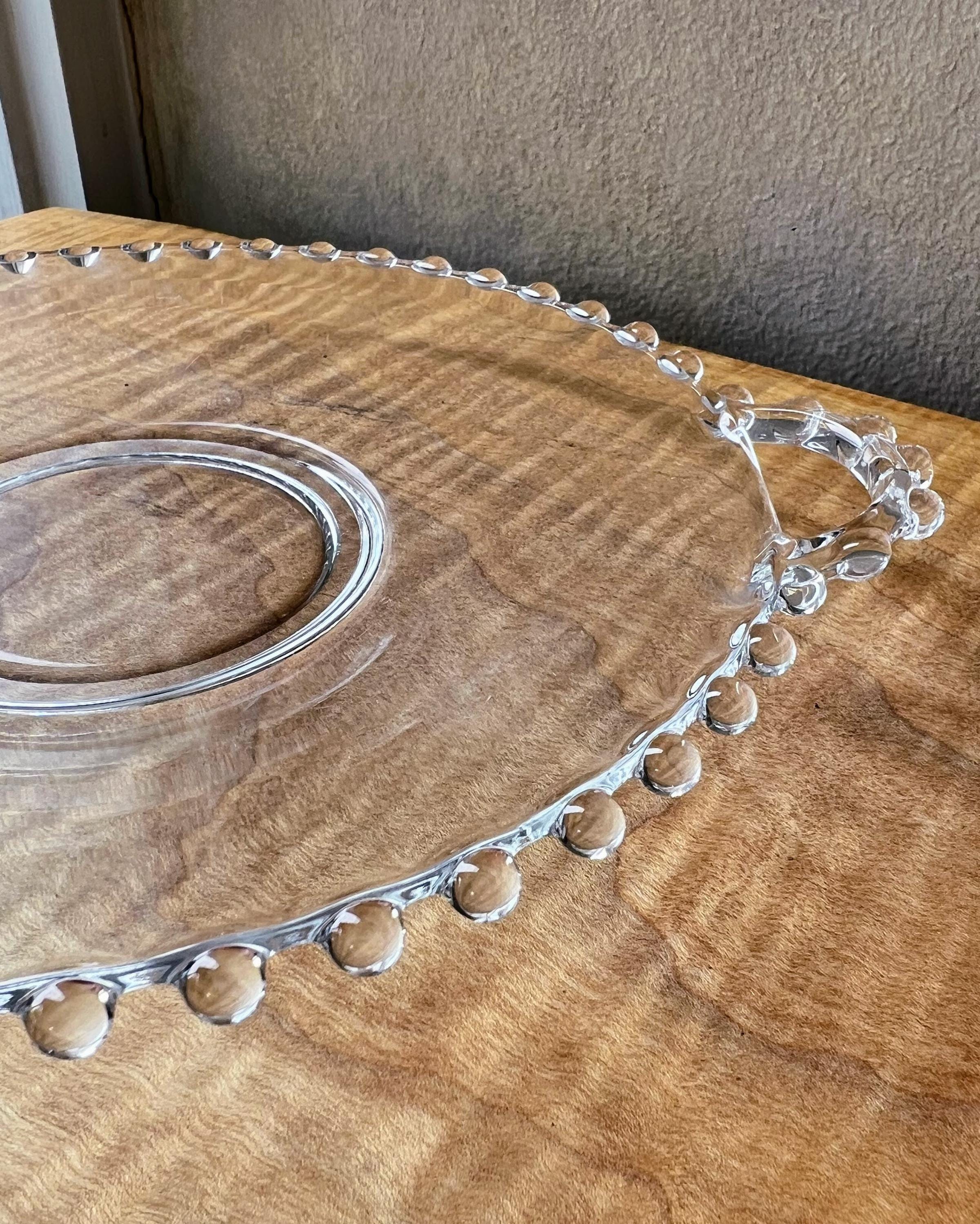 Vintage Imperial Glass Candlewick Plate With Loop Handles 8.5 Clear ...