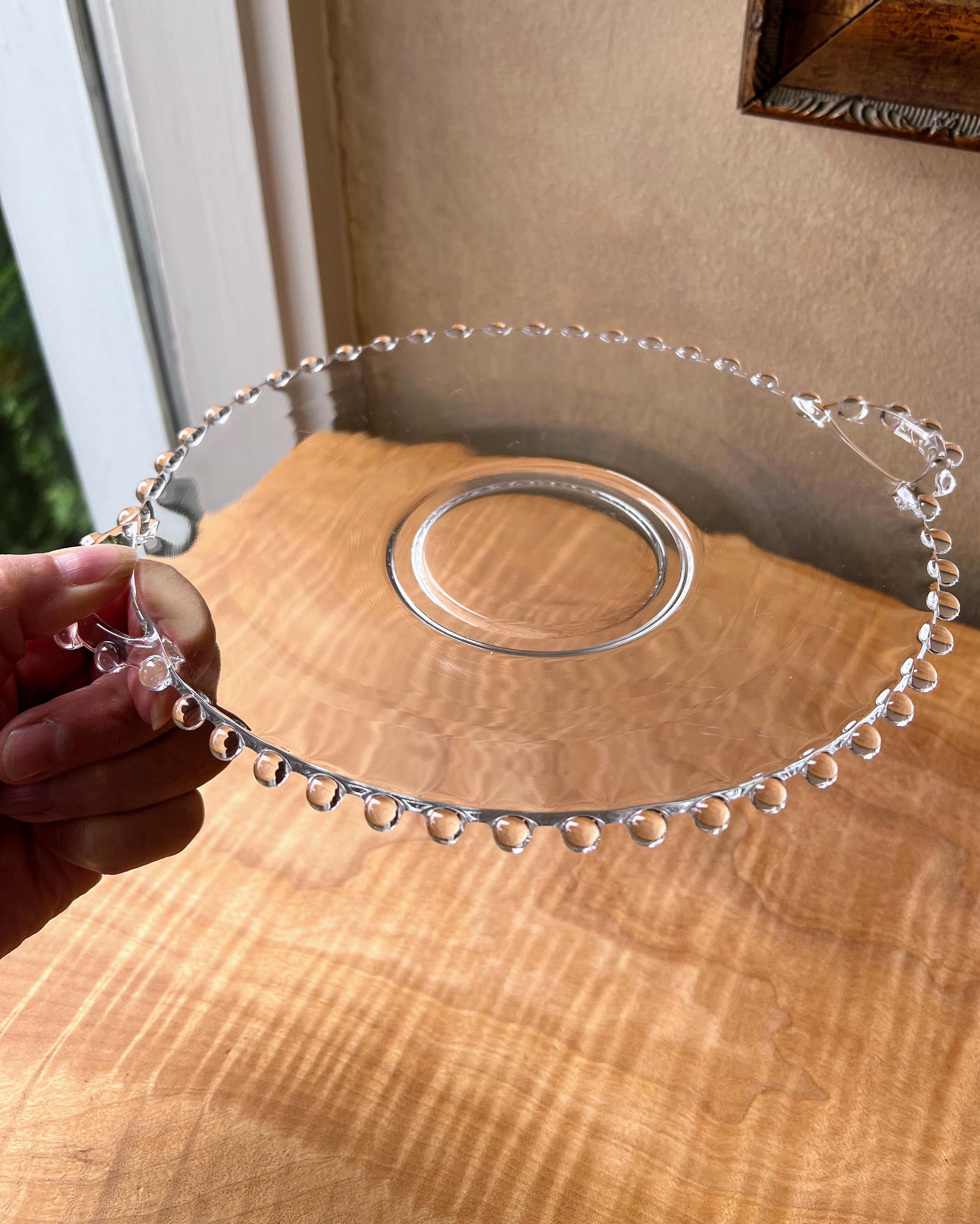 Vintage Imperial Glass Candlewick Plate With Loop Handles 8.5 Clear ...