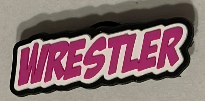 WRESTLER Croc Charm (pink & Black) - Etsy